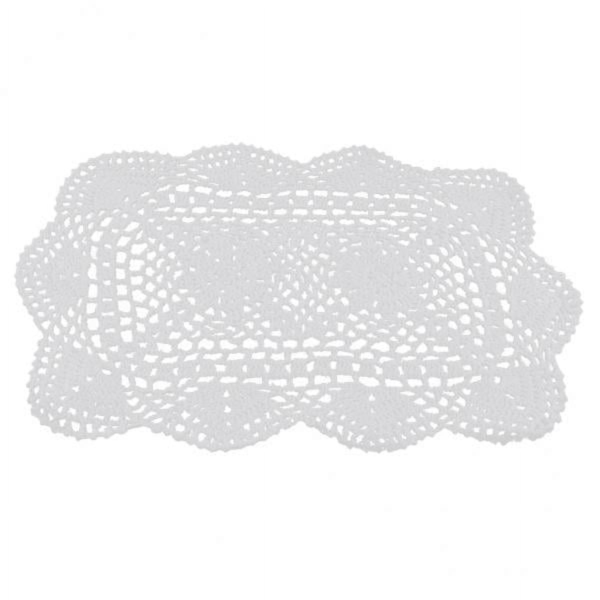 S SERENABLE 4xRectangle Shapes White Crochet Cotton Lace Doily Table ...
