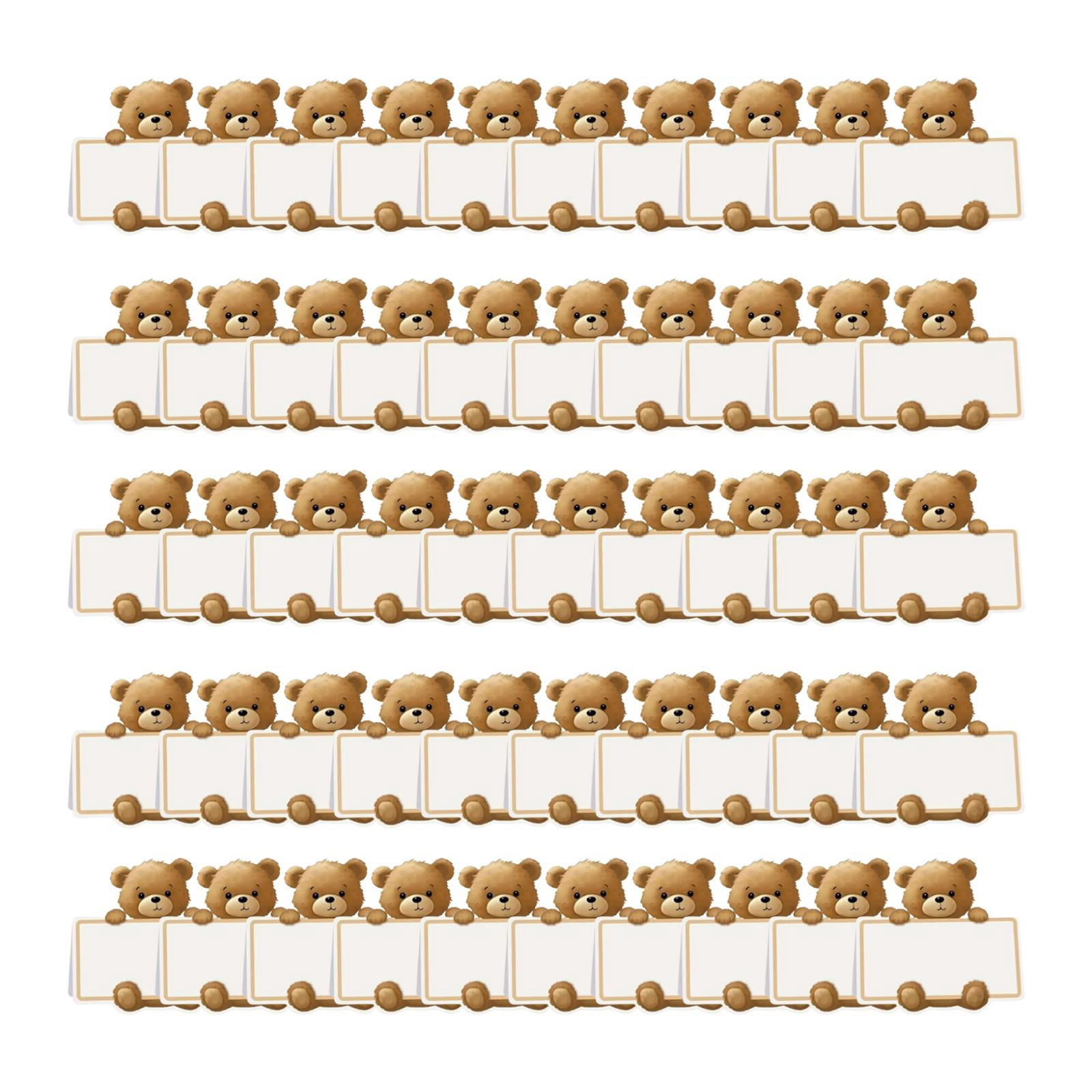 S SERENABLE 50 Pieces Bear Name Place Cards Name Tags for Wedding ...