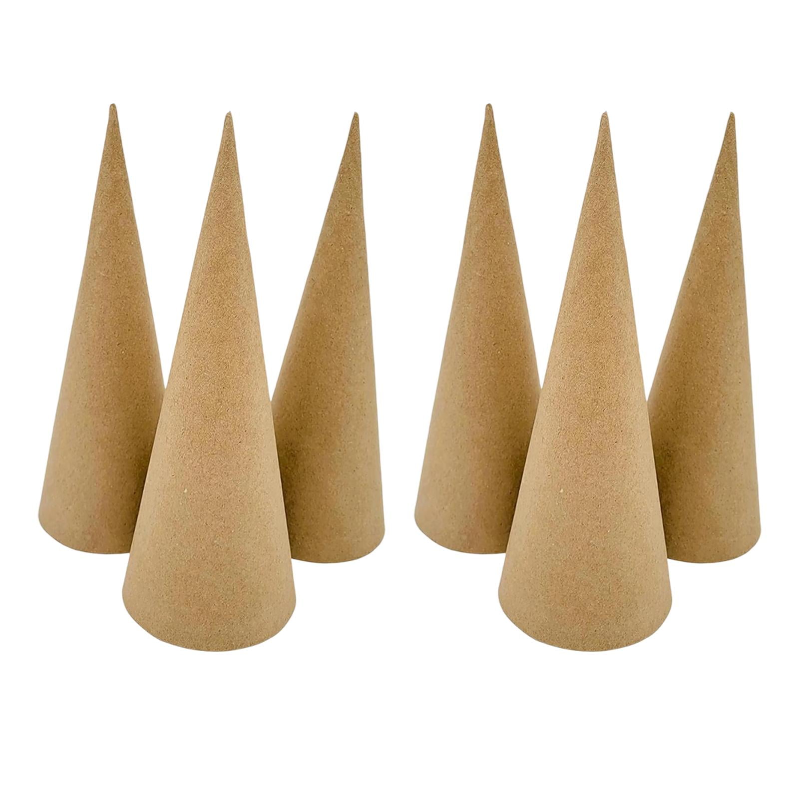 S SERENABLE 6x Paper Mache Cones, Cardboard Cones Xmas Topper Christmas ...