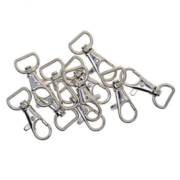 S SERENABLE 6x10 Pieces Metal Swivel Lanyard Snap Hook with Key Rings ...
