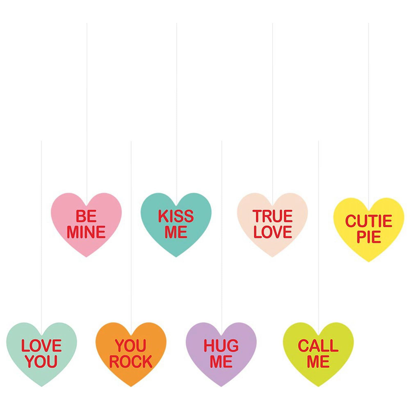 S SERENABLE 8 Pieces Valentines Day Hanging Hearts Valentines Day Decor ...
