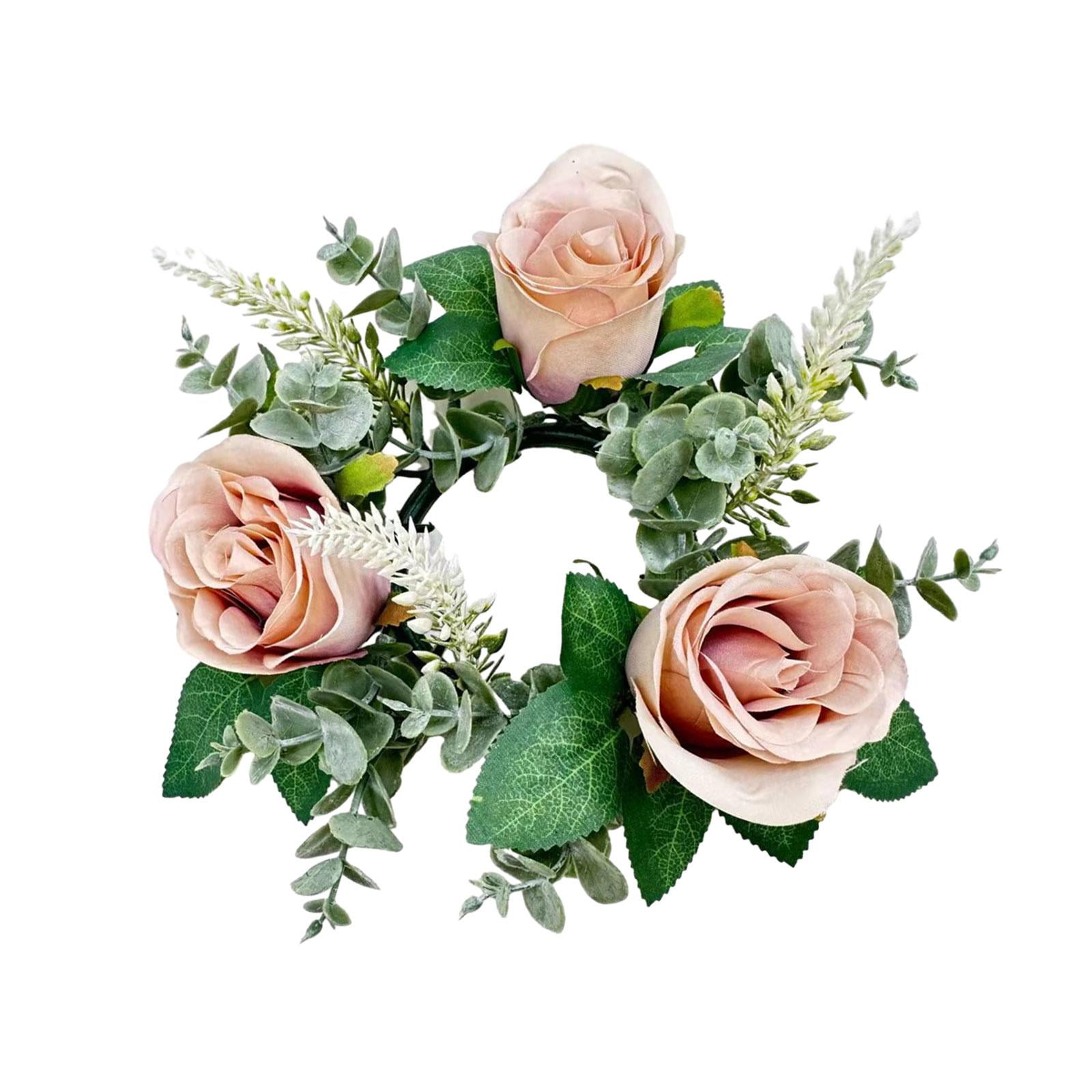 S SERENABLE Candle Rings Wreaths Artificial Candles Wreaths Party ...