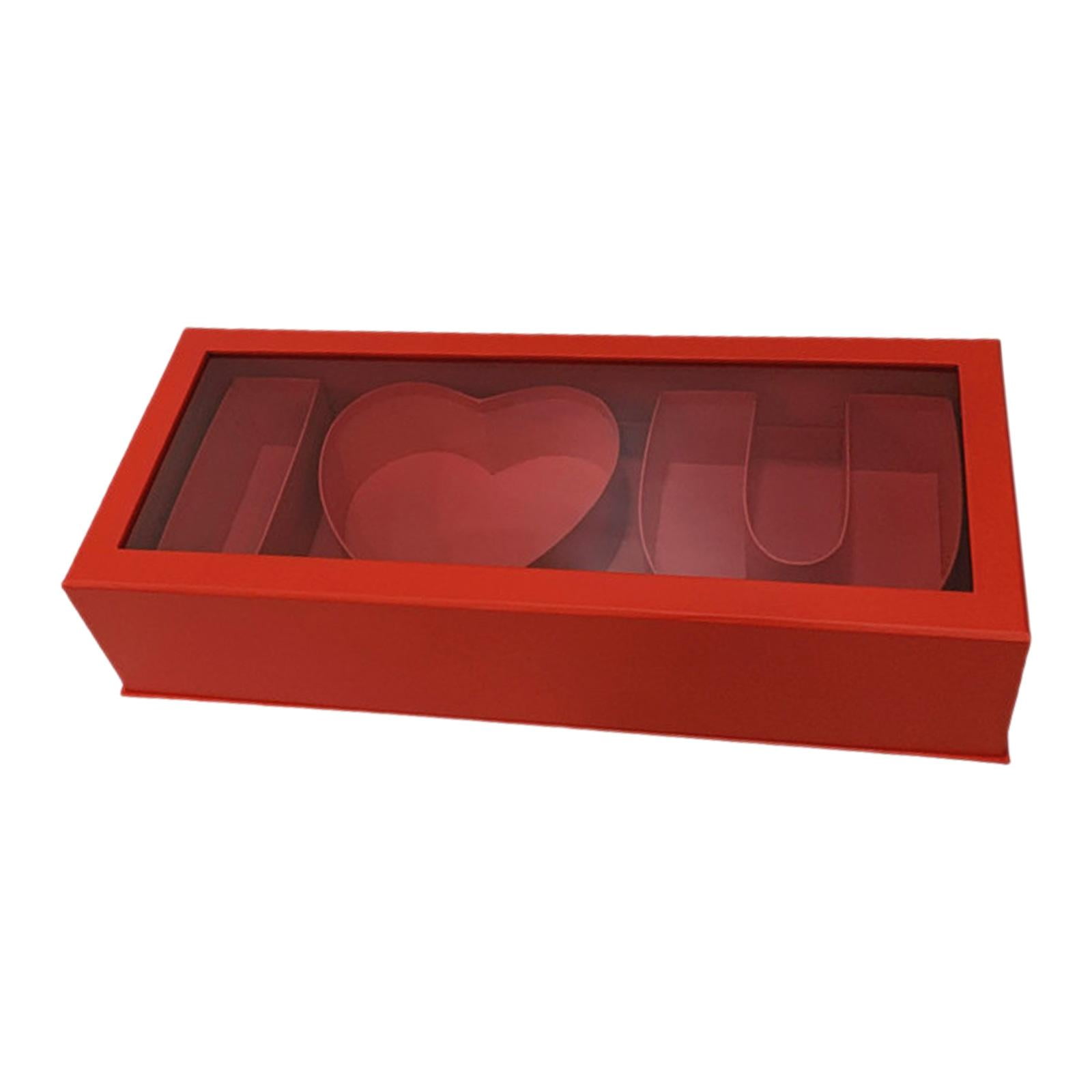 S SERENABLE Empty Flower Box Fillable Gift Box,i Love U Letter Shaped ...