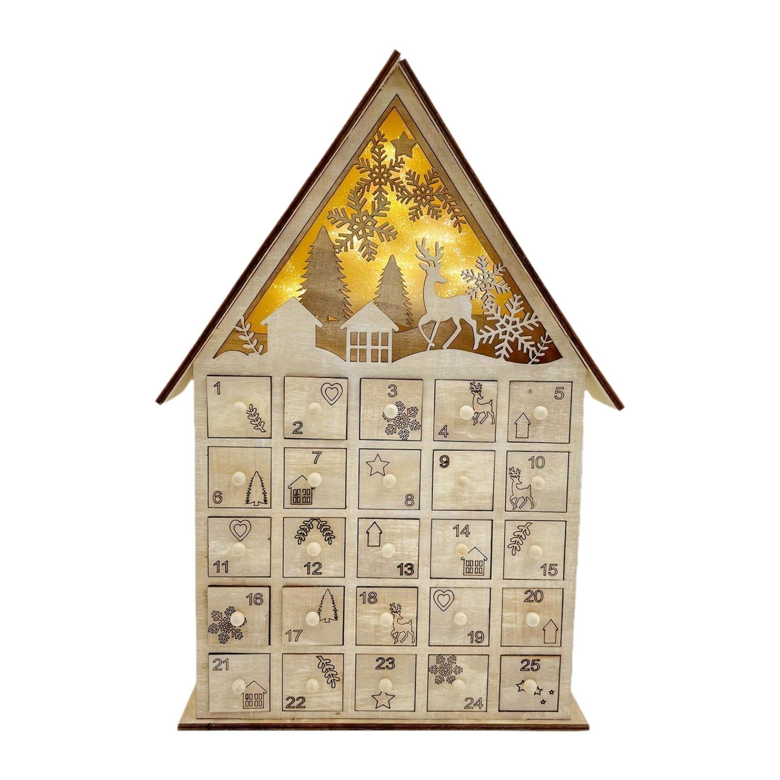 S SERENABLE Lighted Advent Calendar 2024 DIY Nativity Wooden Calendar ...