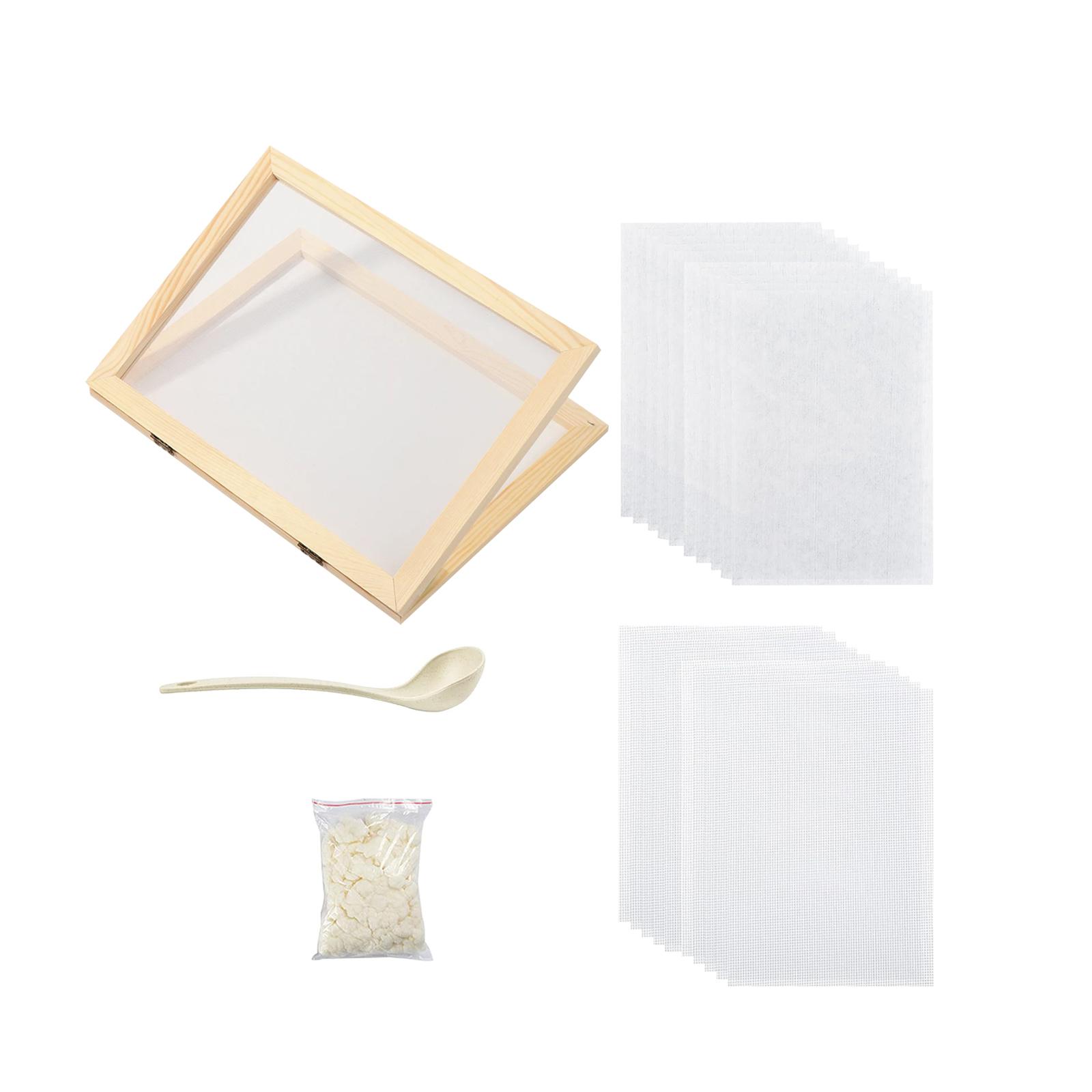 S SERENABLE Paper Making Frame Kit Wooden Paper Making Screen Kids Arts ...
