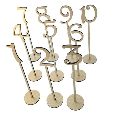 Abbraccia Table Numbers, Decorative Table Number Holders, Wood Table ...