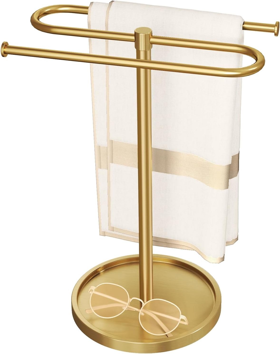S-Shape Bathroom Hand Towel Holder Stand, Gold Stainless Steel ...