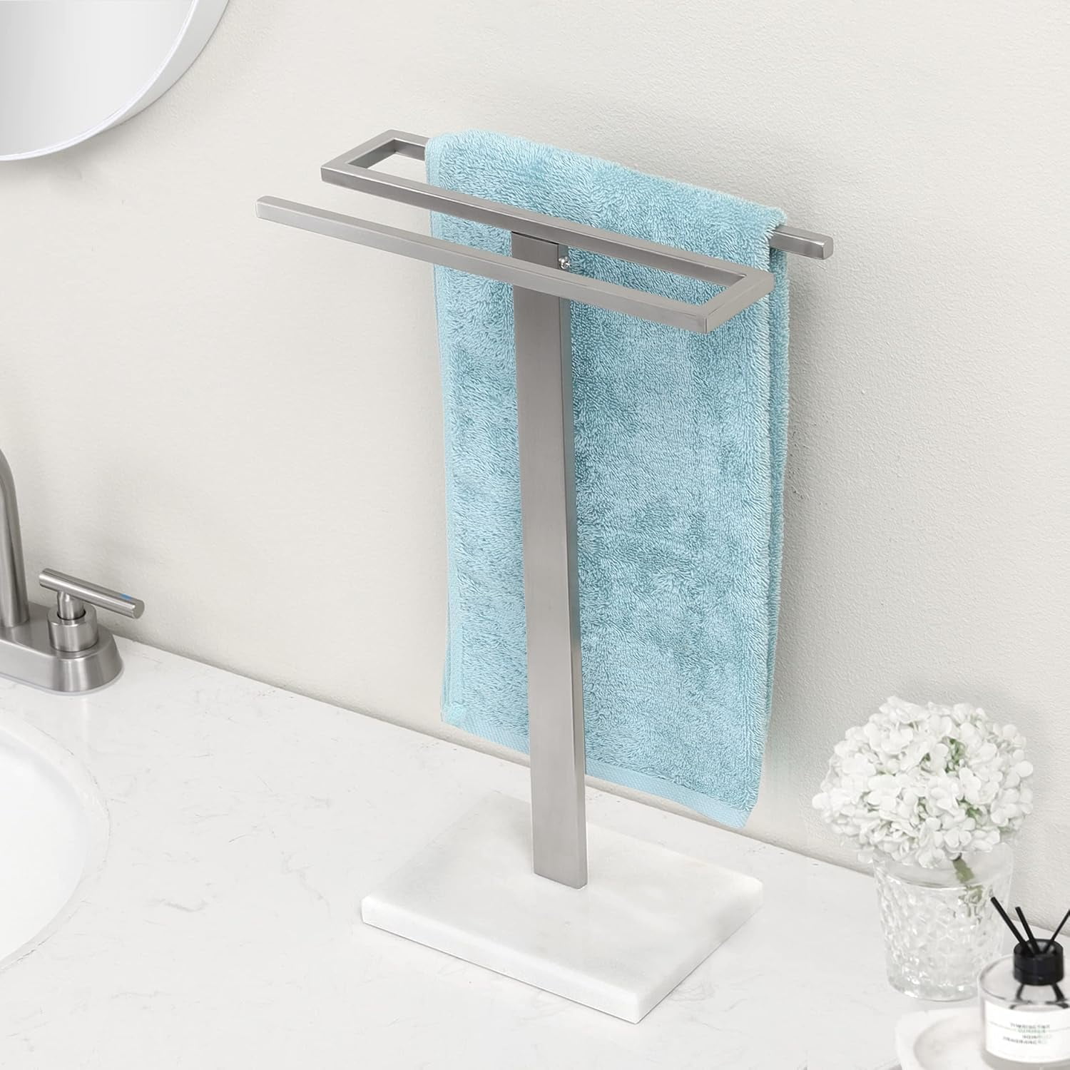 S-Shape Free Standing Hand Towel Rack with Marble Base, Hand Towel ...