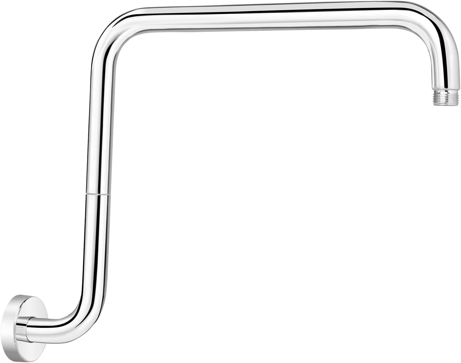 S-Shaped Shower Arm with Flange, 16 Inches Extension, High Rise Shower ...