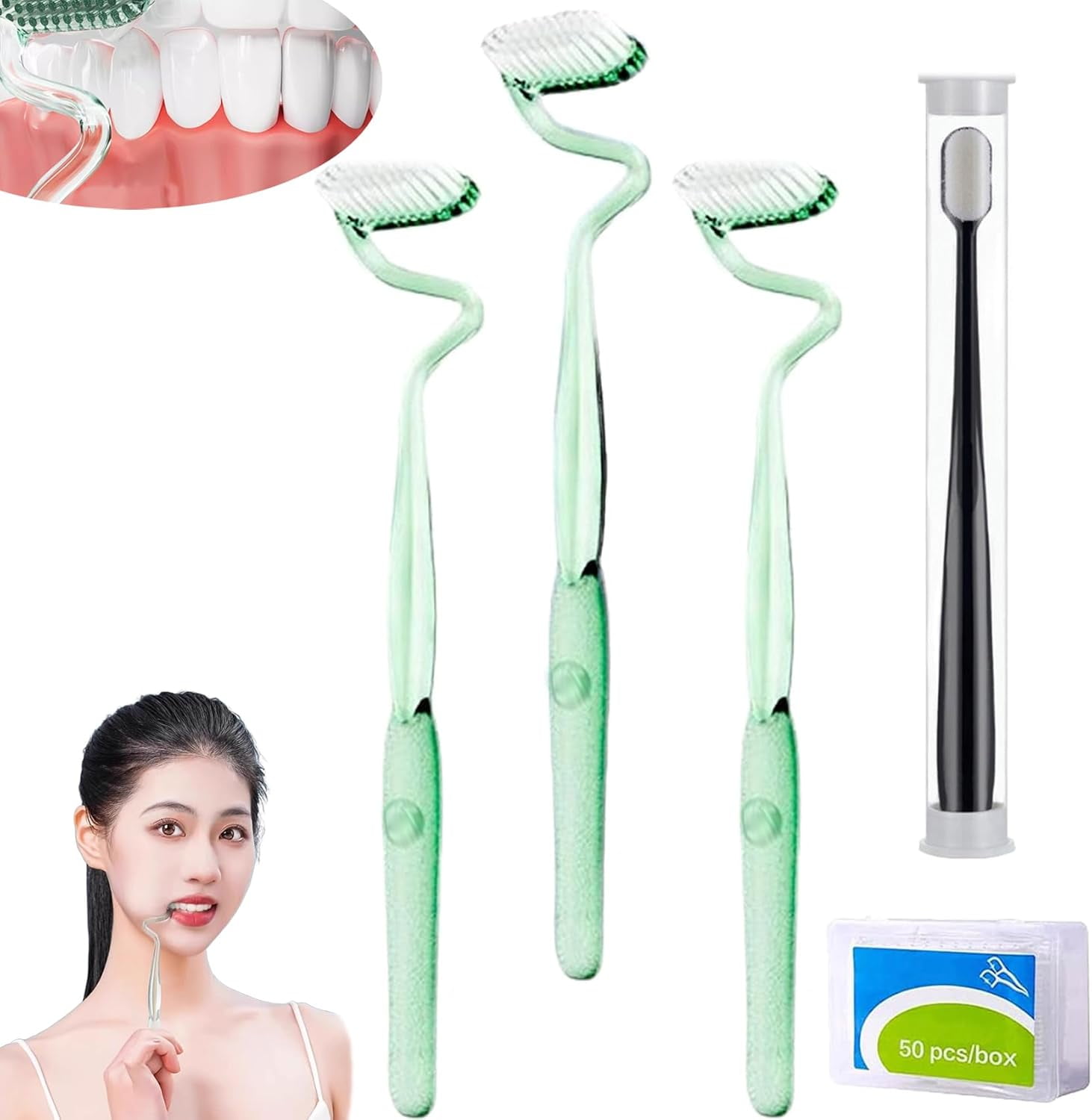 S Shaped Toothbrush, S-Shape Toothbrush Scientific Vertical Brush for ...