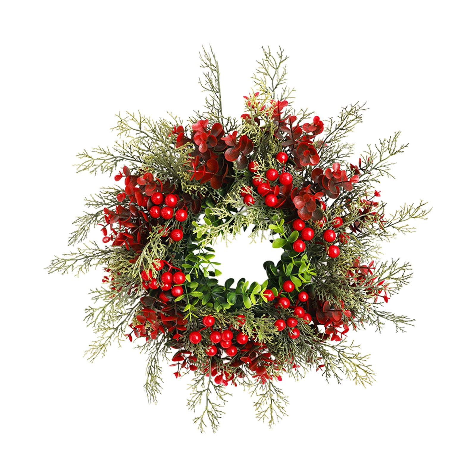 S Small Holiday Wreath With Pine Cones And Berry Clusters For Indoor ...