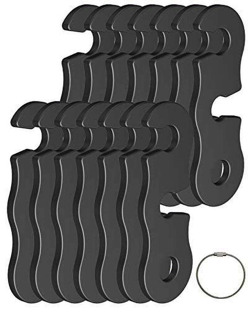 Fishbone Tent Stakes with Spring Rope Hook Cord Adjuster Tensioner Kit ...