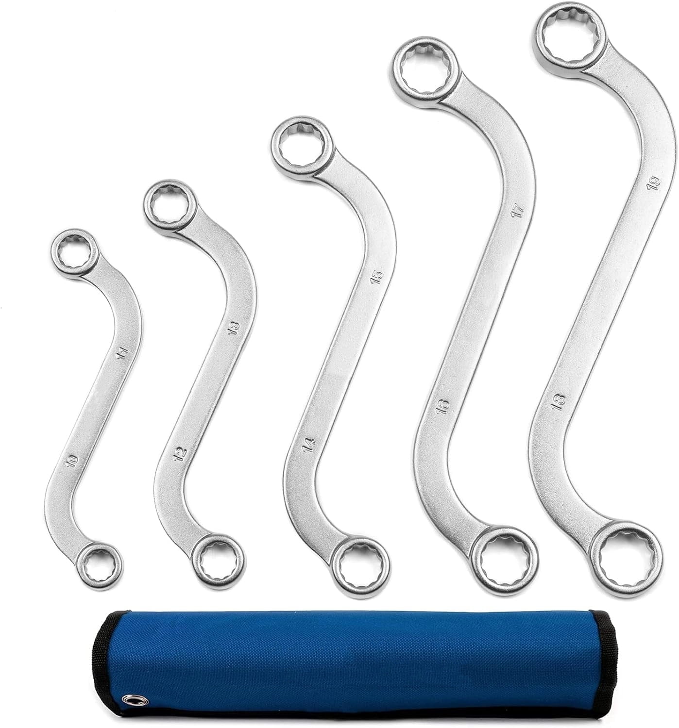 S-Type Box End Wrench Set, Metric, 5-Piece, 10x11mm to 18x19mm, CR-V ...