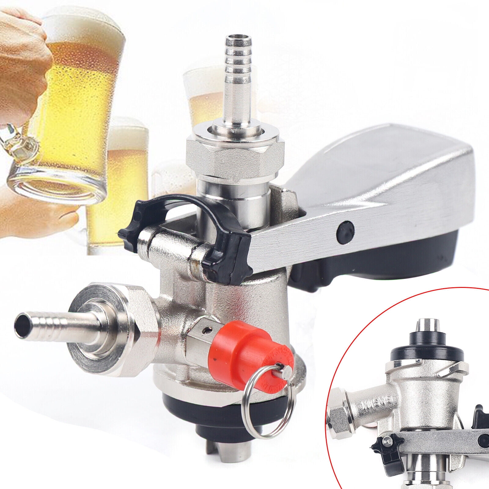 S-Type Keg Tap Dispensing Connector Coupler Male Thread G5/8 Beer Keg ...
