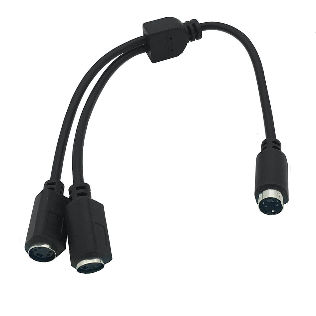 S-Video Cable Splitter 4 Pin Mini DIN Adapter Split Video Signal Male ...