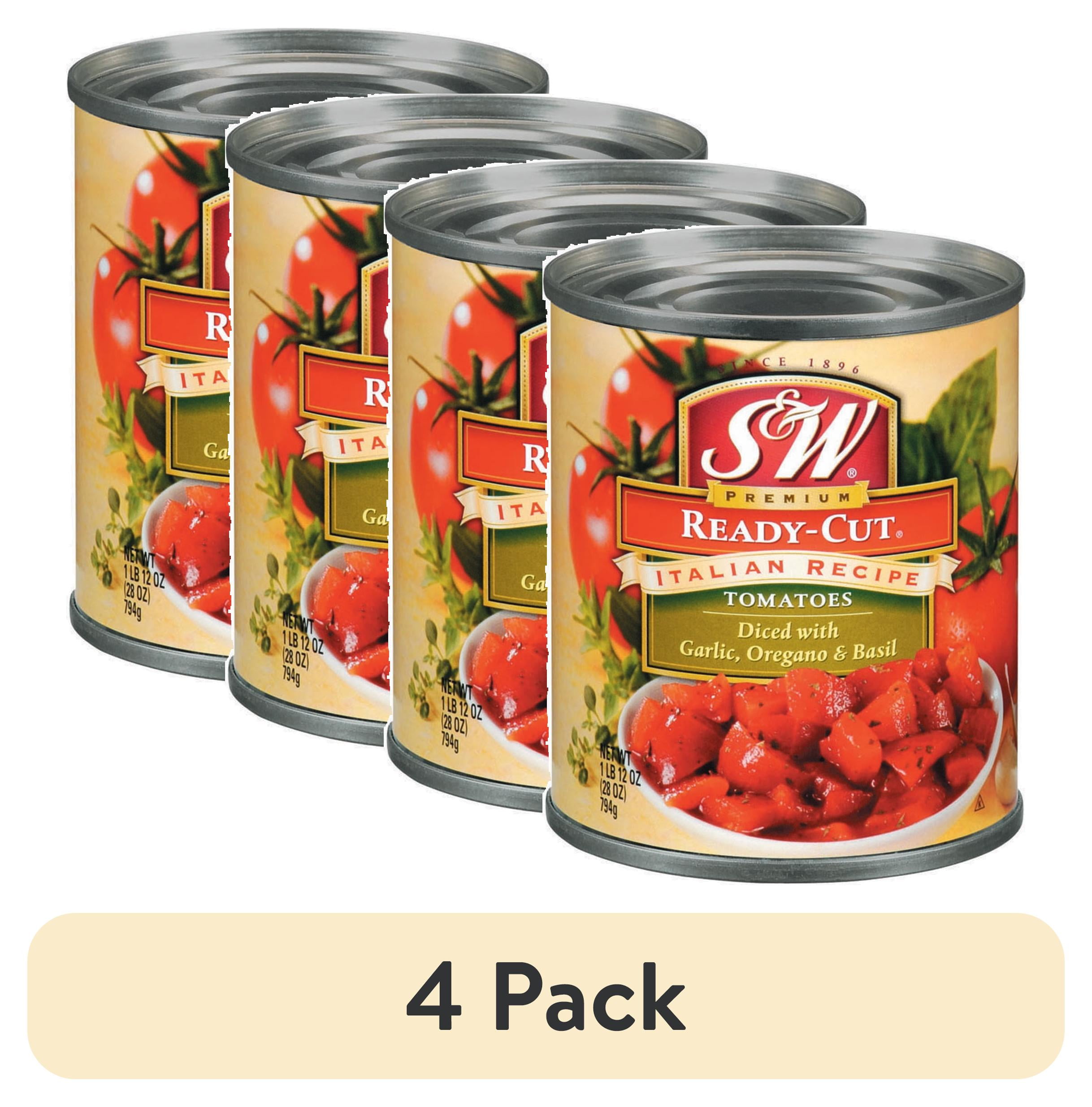 (4 pack) S&W Canned Italian Recipe Tomatoes, 28 oz Can - Walmart.com