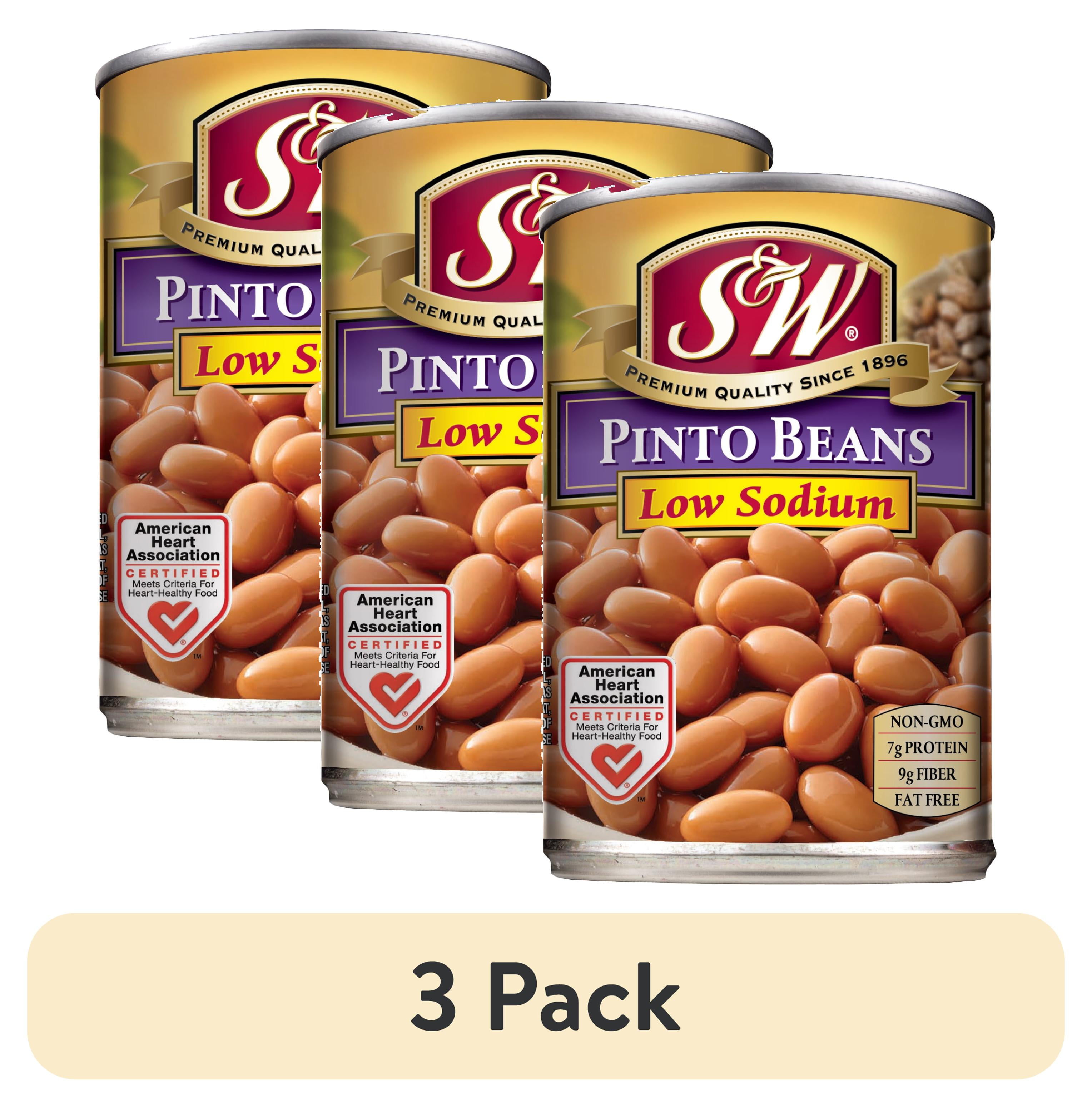 (3 pack) S&W Pinto Beans - Low Sodium - 15.5 oz. Can - Walmart.com