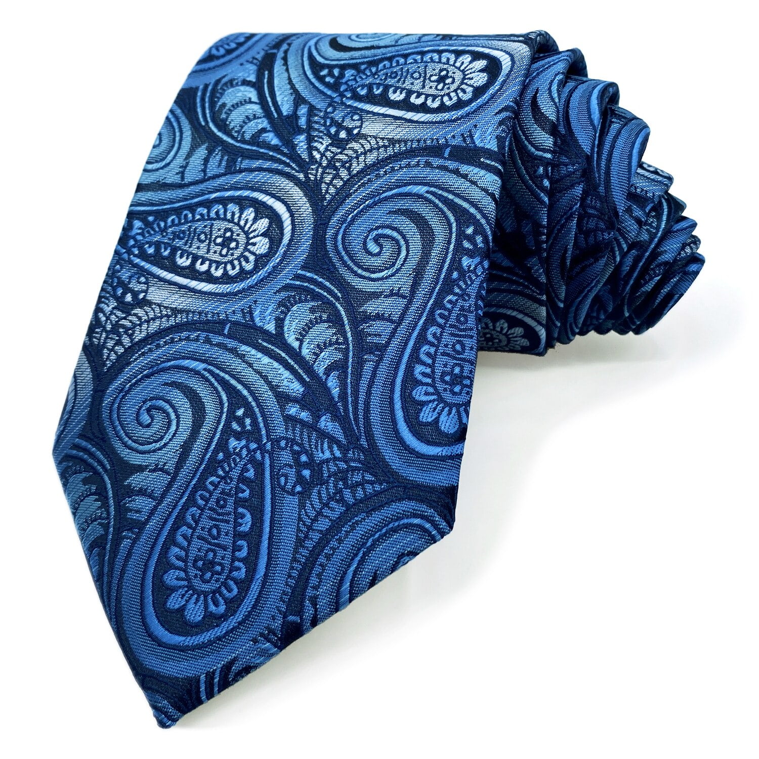 S&W SHLAX&WING Blue Navy Neckties for Men Paisley Tie Formal Wedding ...