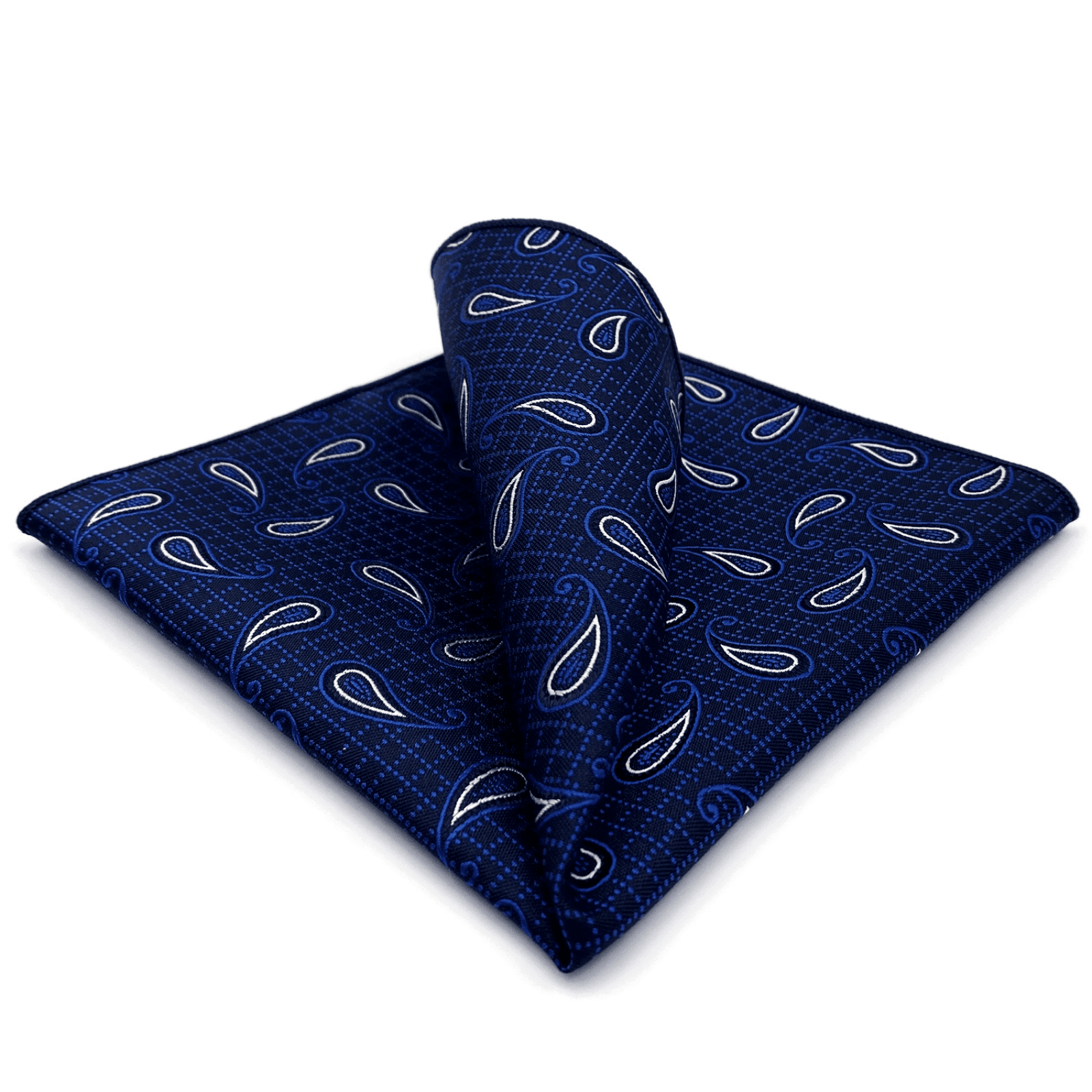 S&W SHLAX&WING Pocket Squares for Men Grooms Blue Navy Paisley ...