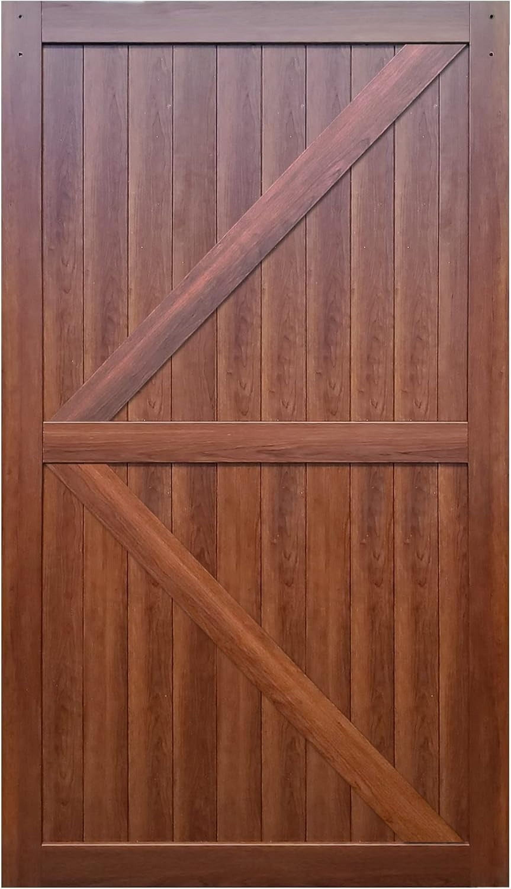 S&Z TOPHAND® 54 in x 80 in PVC Barn Door, Brown Wood Texture, British ...