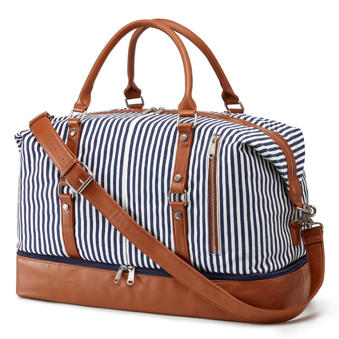 S-ZONE 21" Weekender Bags for Women, 50L Canvas Overnight Weekend Bag ...