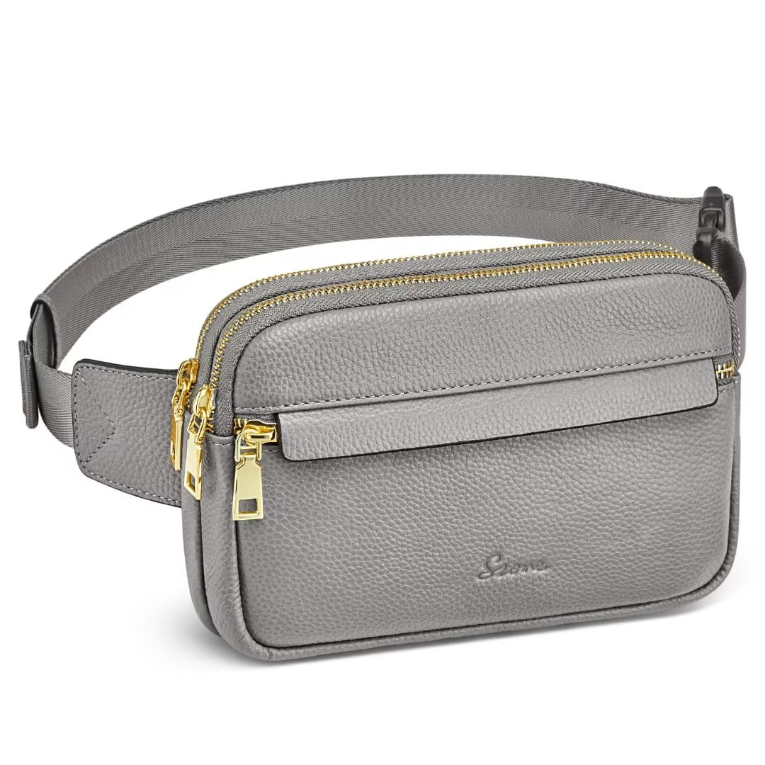 S-ZONE Fanny Packs for Women, Genuine Leather RFID Blocking Waist Belt ...