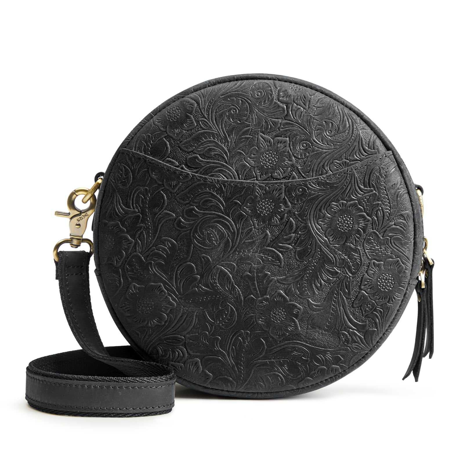 S-ZONE Leather Crossbody Bags for Women Trendy Circle Cross Body ...