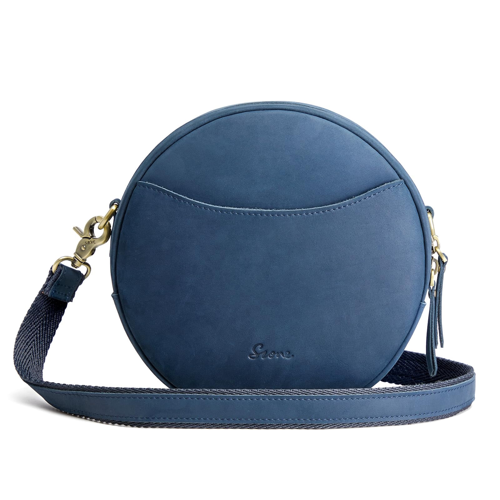 S-ZONE Leather Crossbody Bags for Women Trendy Circle Cross Body ...