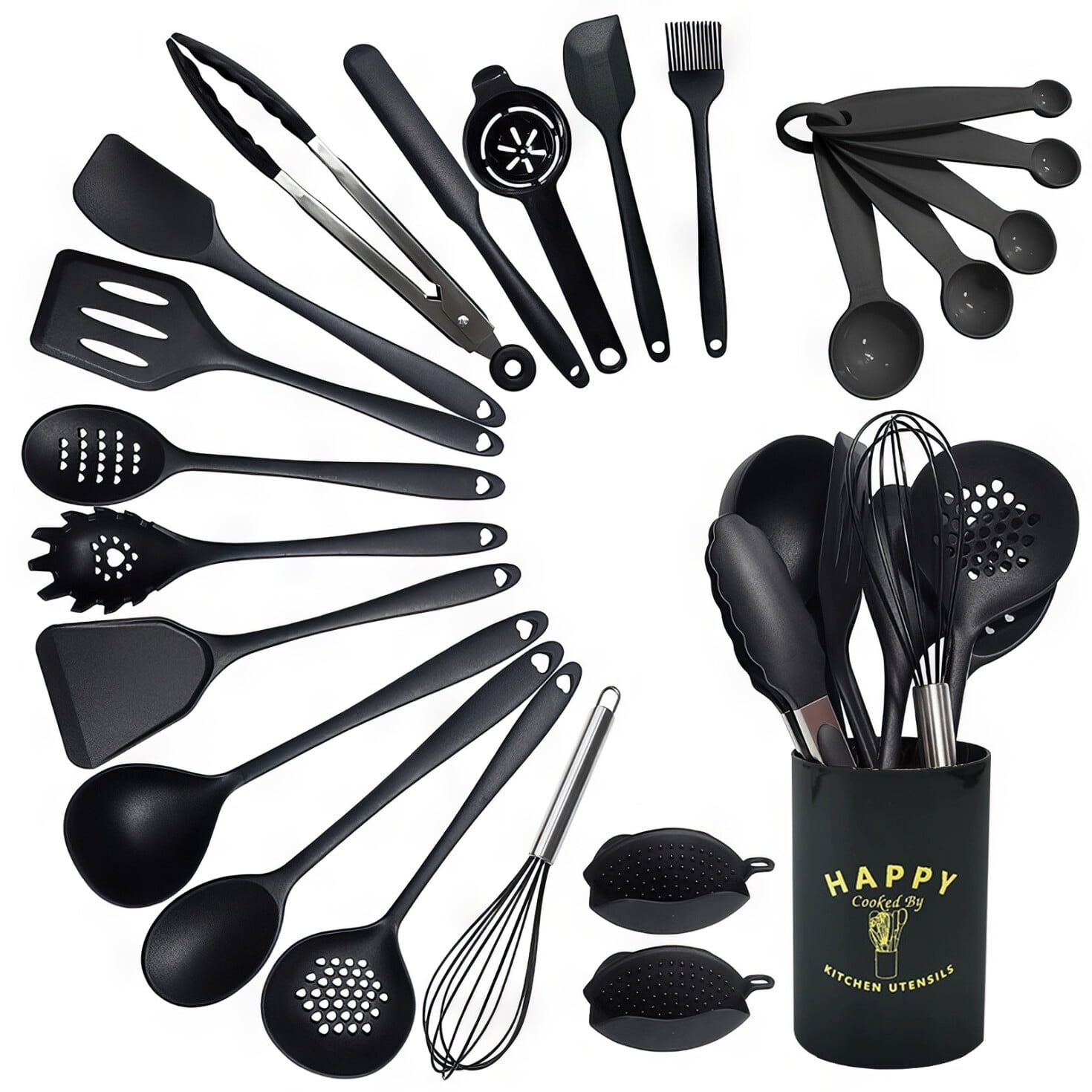 S-ilicone Cooking Utensil Set with Hanging Hole, 22pcs S-ilicone ...