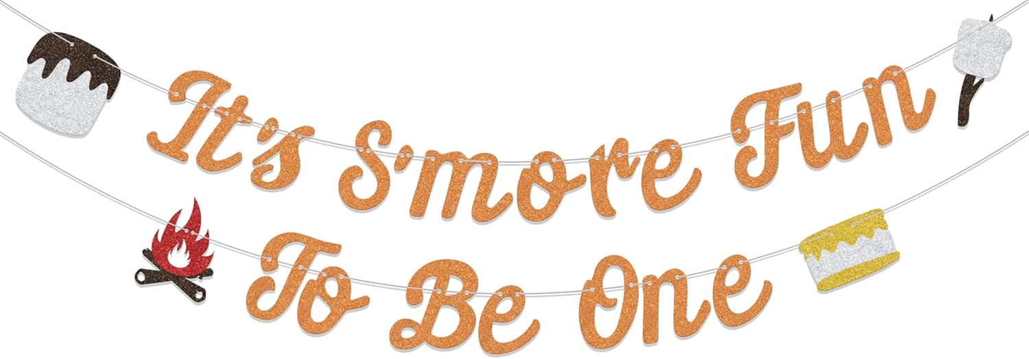 It's S'more Fun To Be One Banner, Camping Themed 1st Birthday Banner ...
