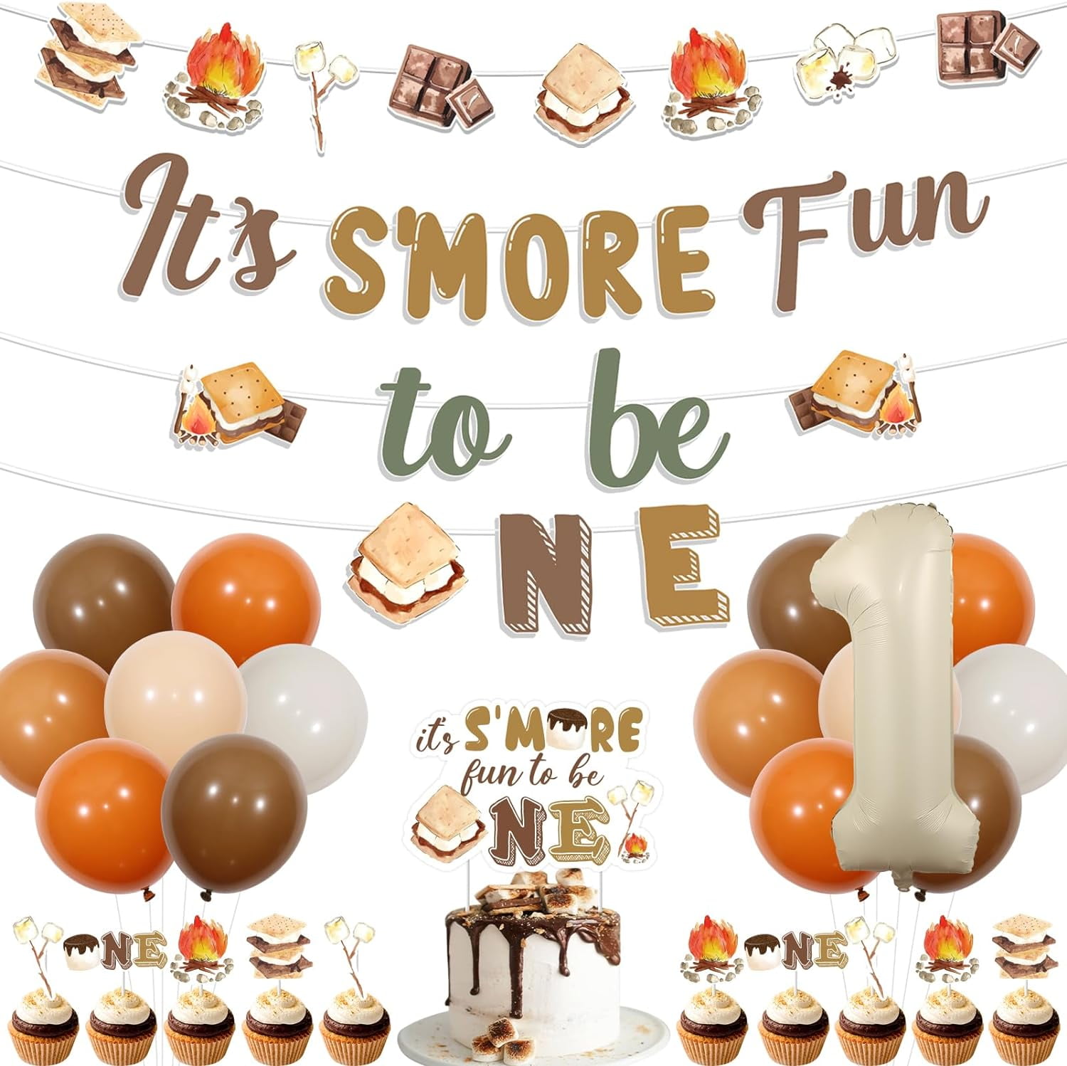 It's S'more Fun to Be One Birthday Party Decorations with S'mores ...