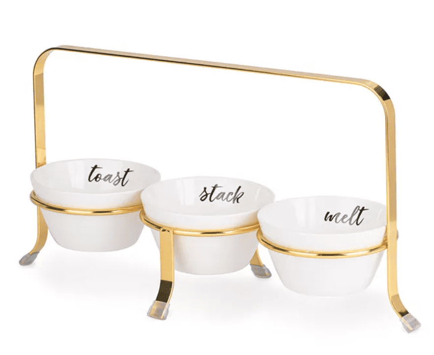 S'mores Caddy All-in-One Porcelain 3-Bowl - Walmart.com
