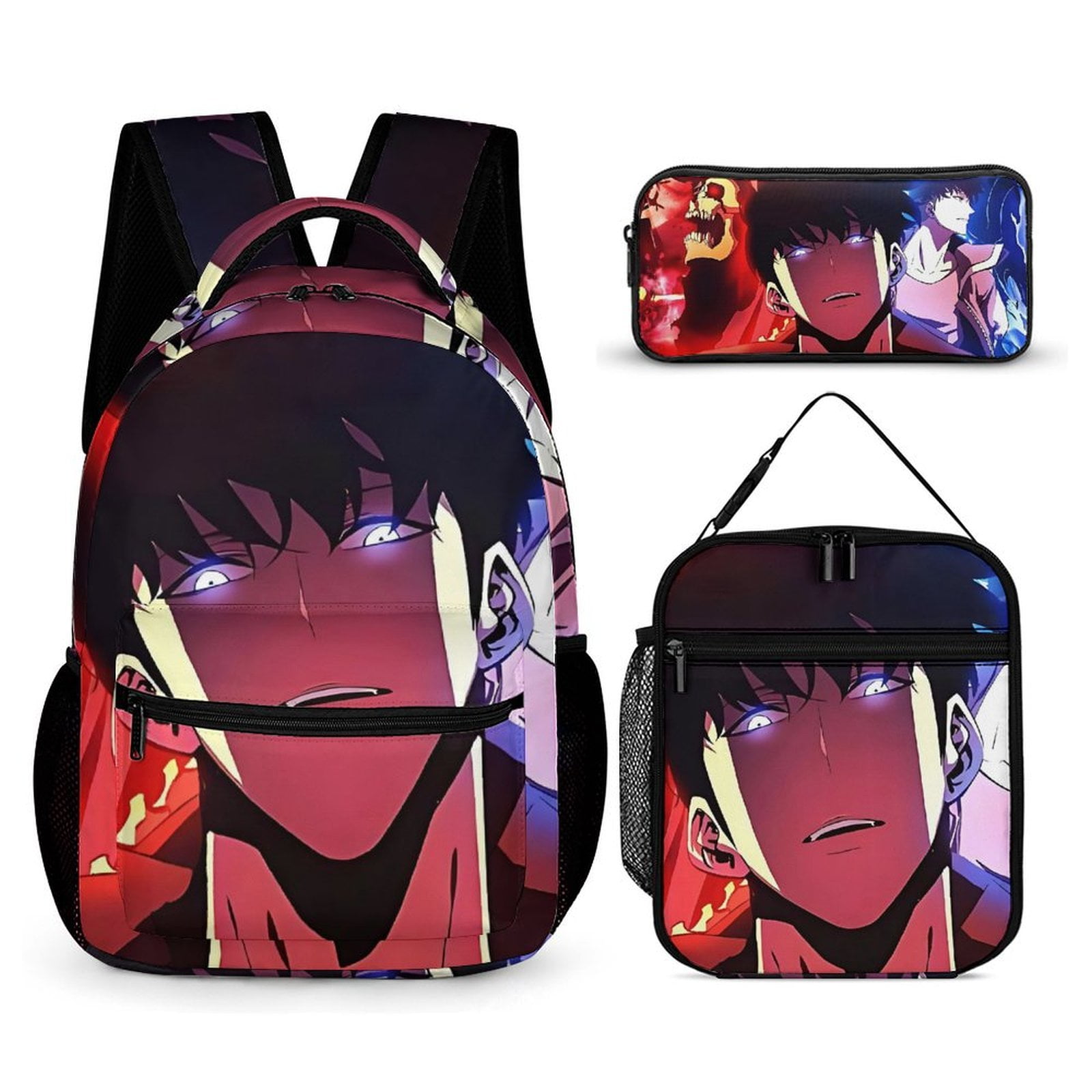 S-olo Leveli-ng Backpack Three Piece Set Combination Anime Gift S-olo ...