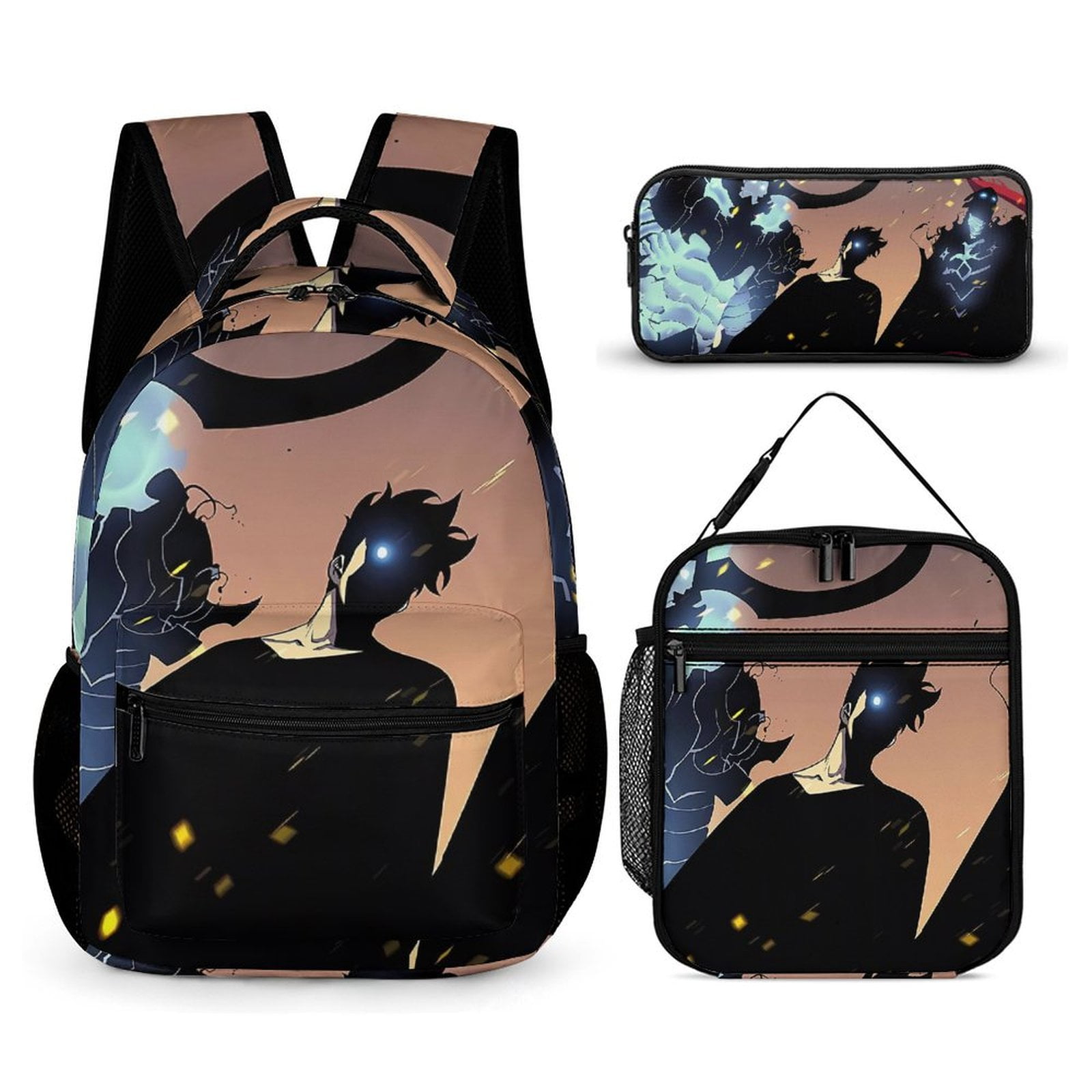 S-olo Leveli-ng Backpack Three Piece Set Combination Anime Gift S-olo ...
