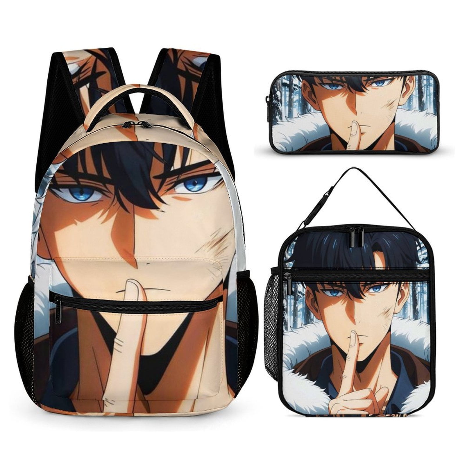 S-olo Leveli-ng Backpack Three Piece Set Combination Anime Gift S-olo ...
