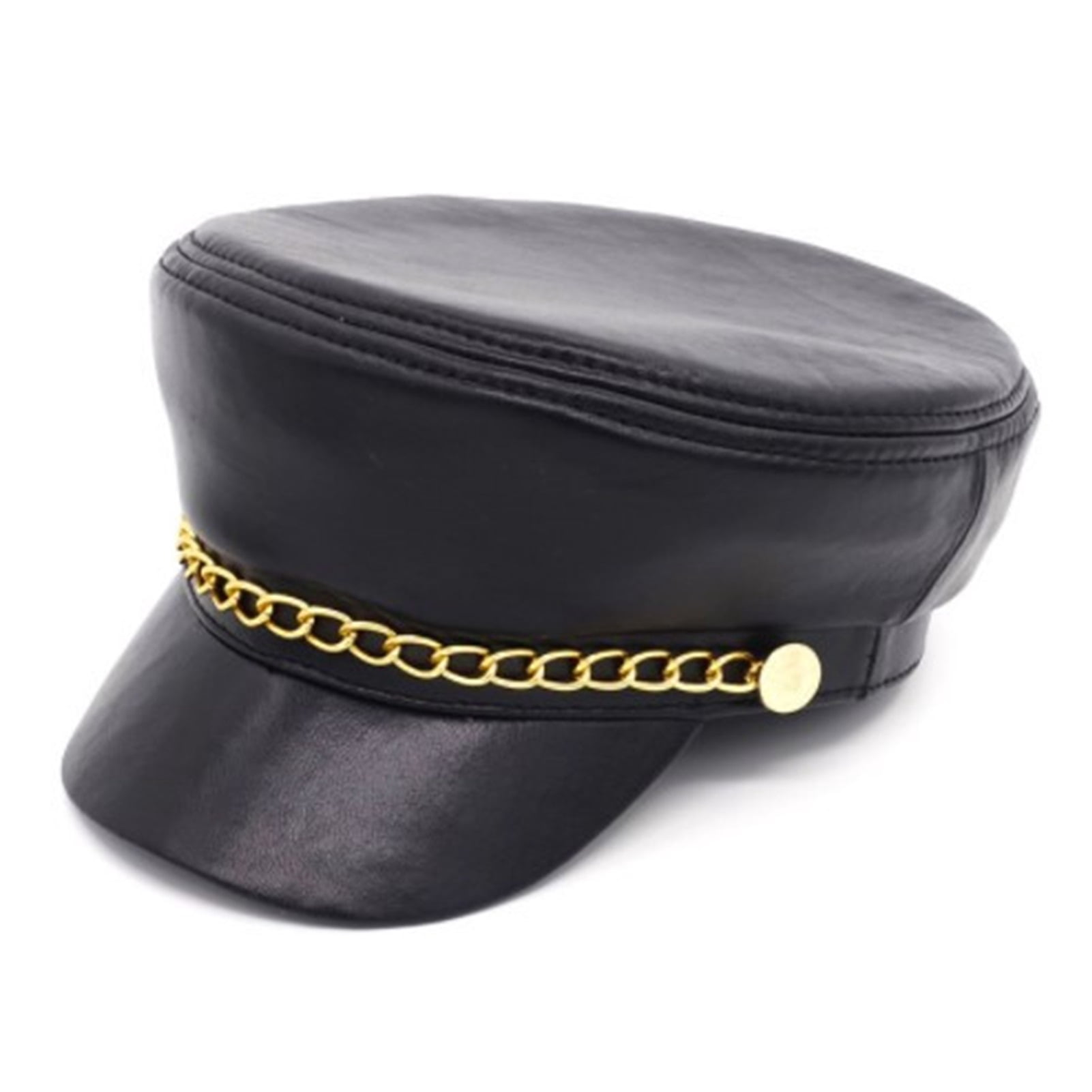 S-pring Natural Leather Caps For Men Women SLeather Mili-tary Hats ...