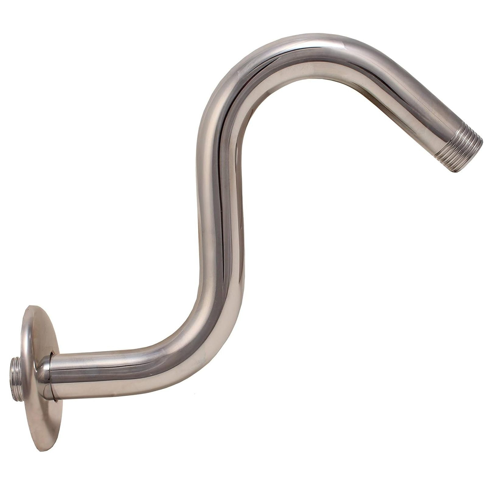 S-style Shower Arms High Shower Arm, Polish Finish, with Flanges, Raise ...