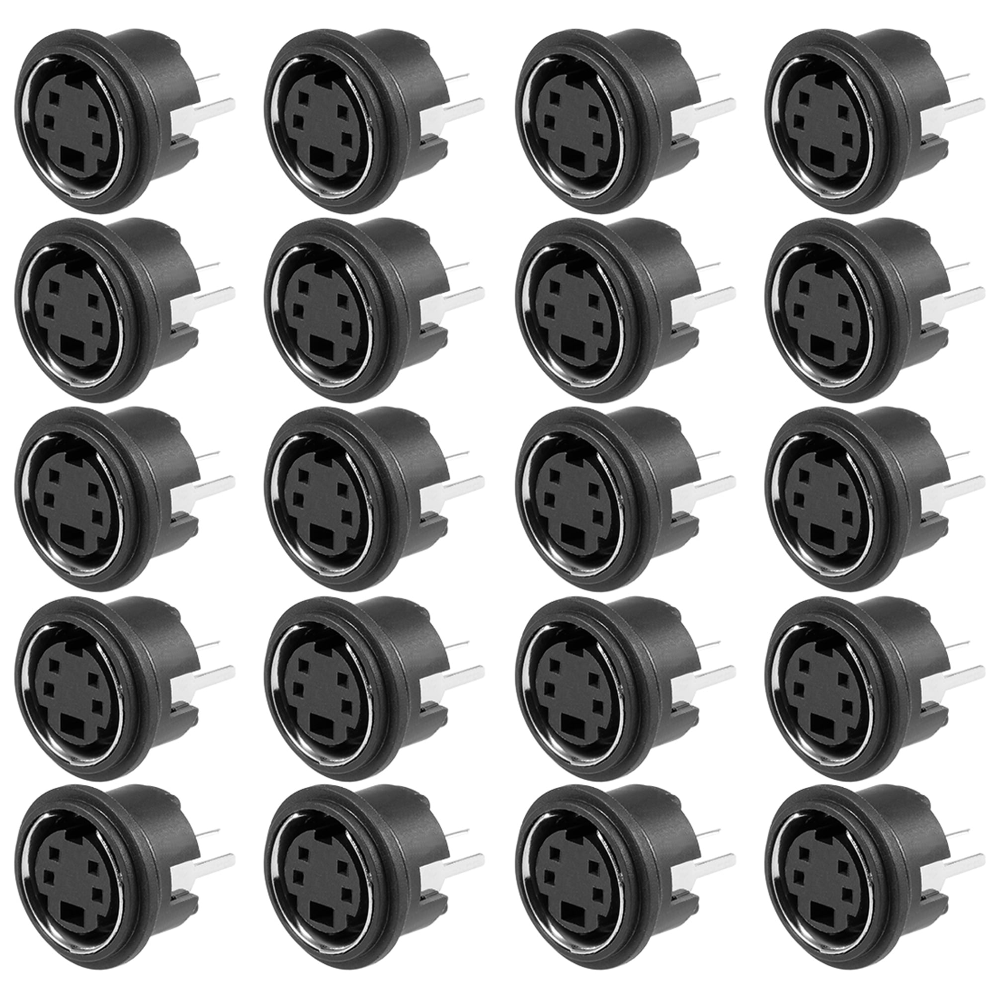 S-video PCB Mount 4 Pin Din Socket Video Connector Black MDC-4-04 20Pcs ...