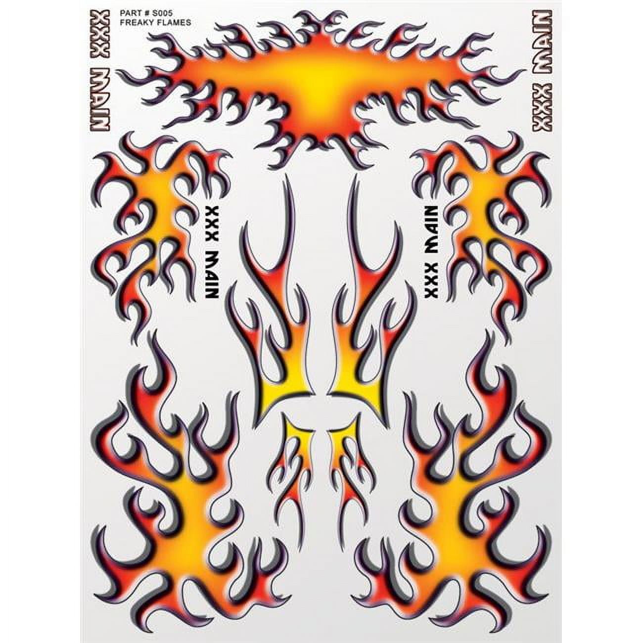 S005 Sticker Sheet Freaky Flames - Walmart.com