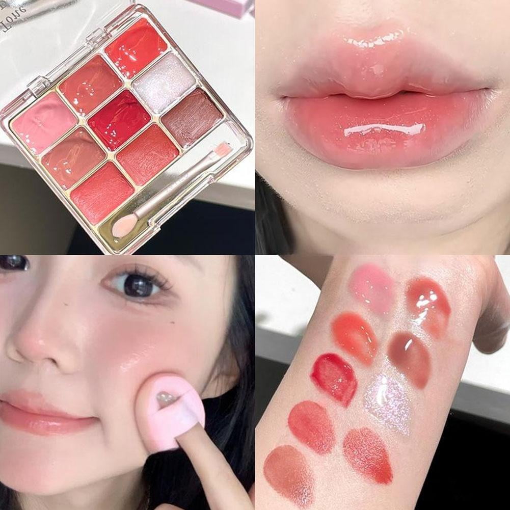 S01 Clay Milk Coffee Plate-Double Effect Gellas Lipstick Plate Nine ...