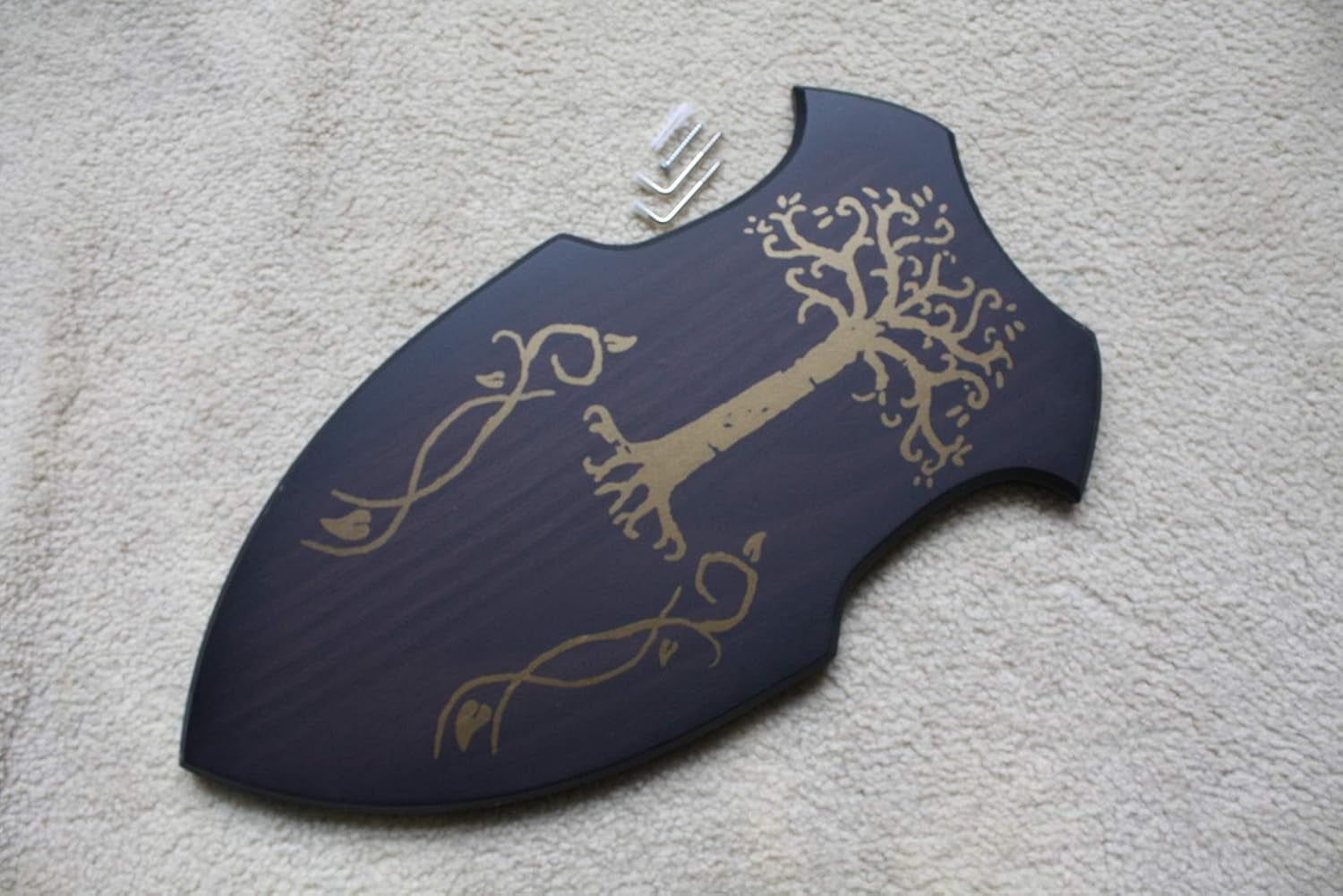 S0180 Wooden Wall Mount Display Plaque Hanger for Medieval Long Sword ...