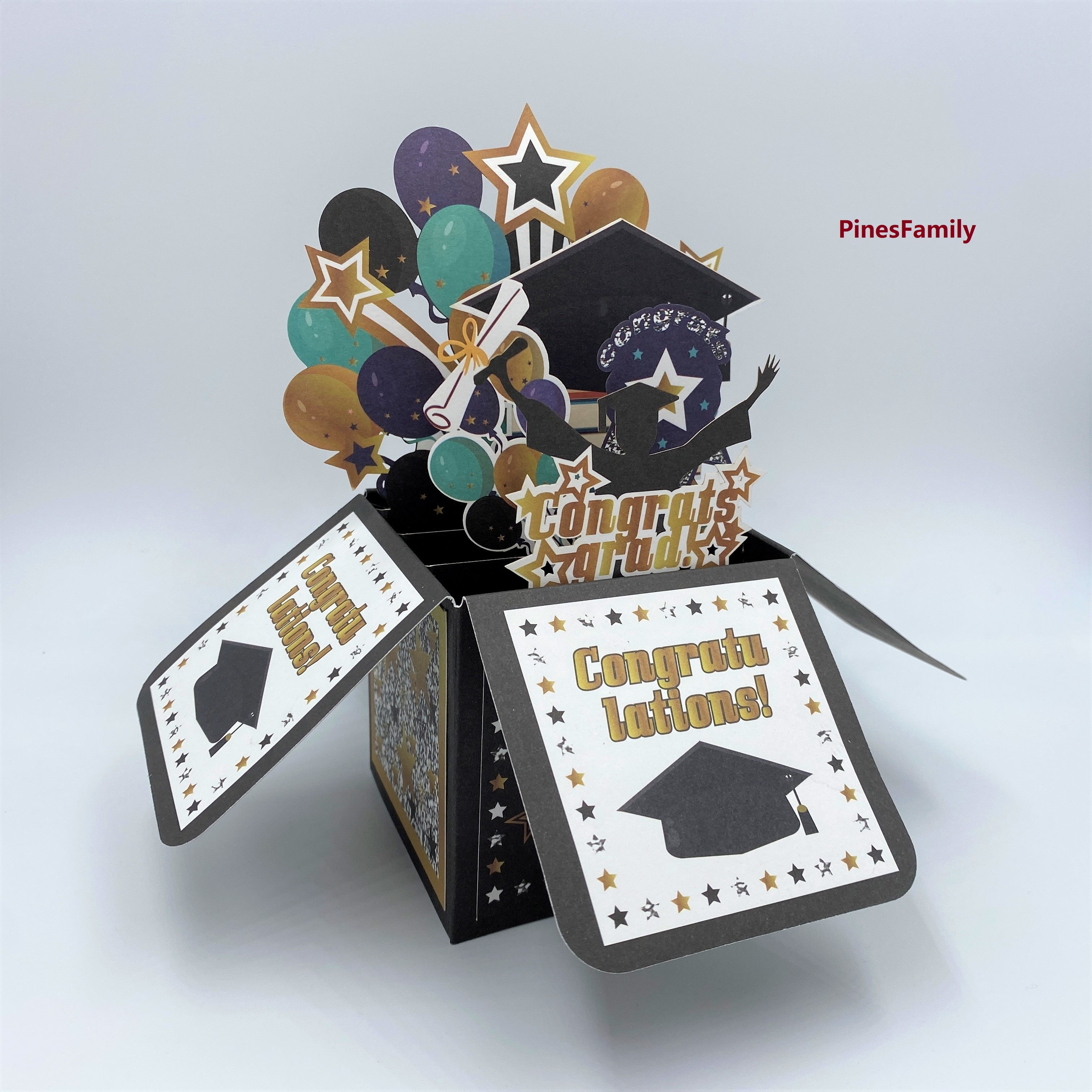 S03-Graduation Card | 3D Pop up Graduation Box Card | Surprise ...