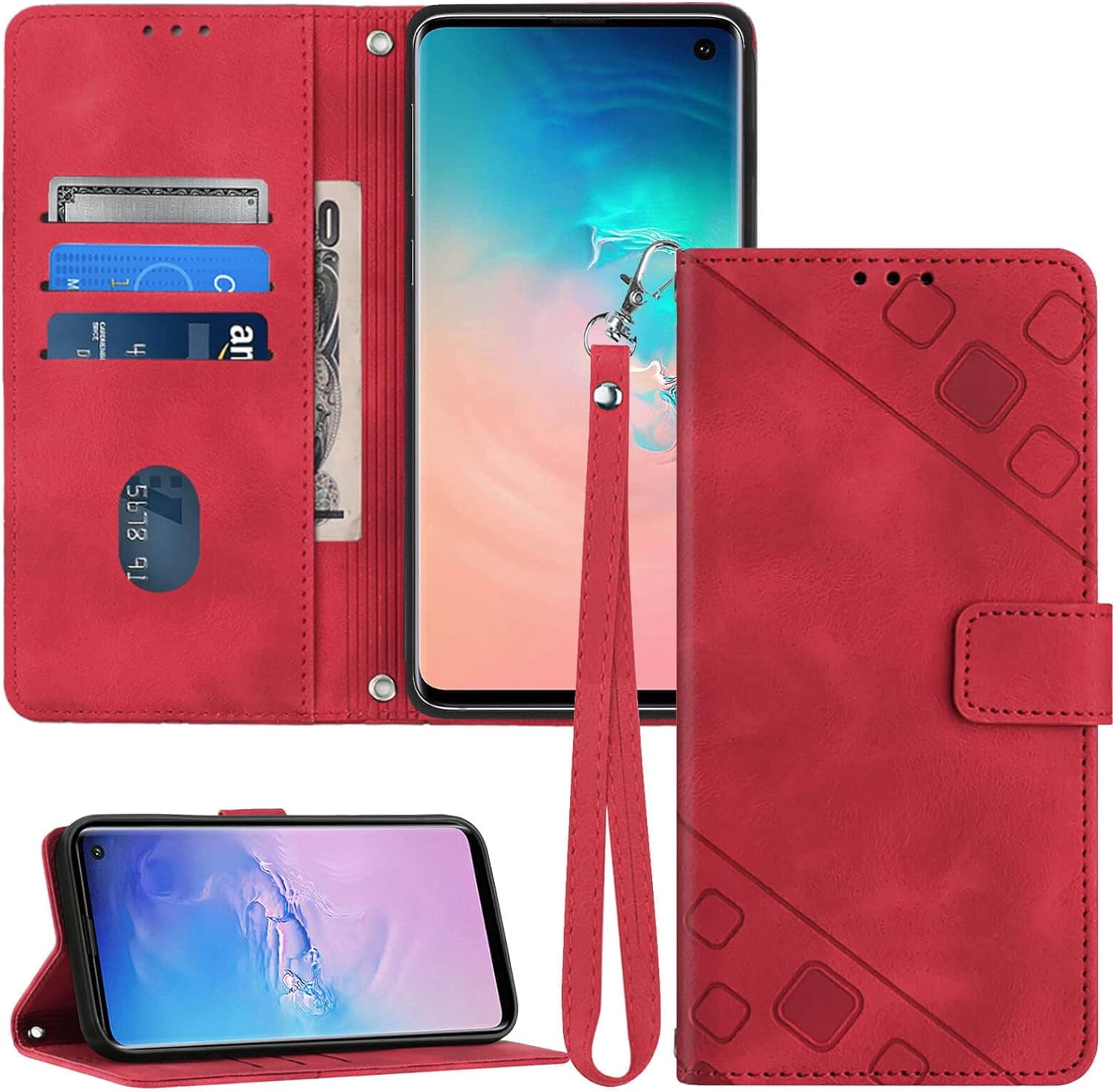 S10 Phone Case Wallet,for Galaxy S10 Case,[Card Holder Slots][Wrist ...
