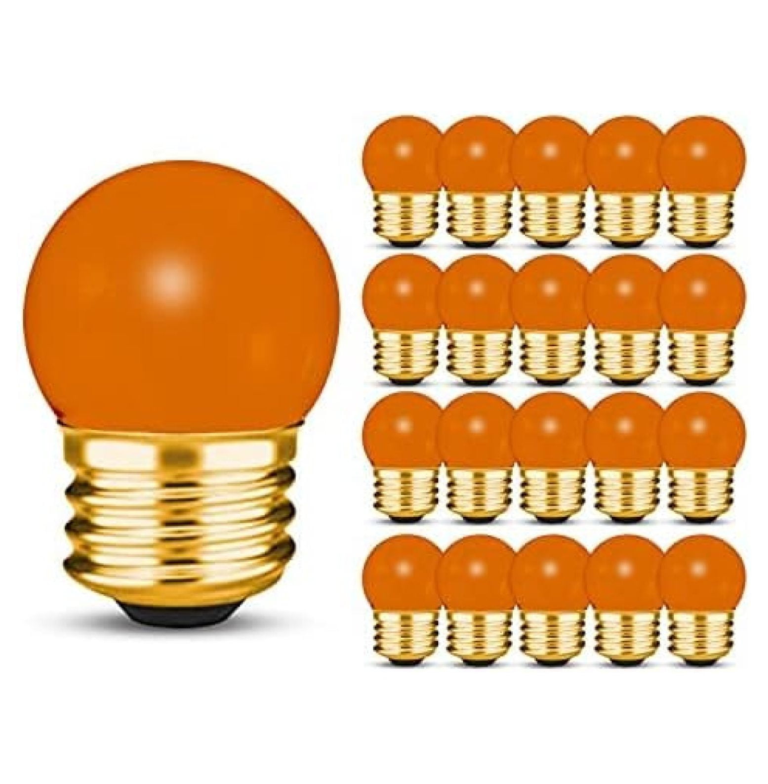 ‎S11 Ceramic Orange Incandescent Light Bulbs with E26 Base | 7.5W ...
