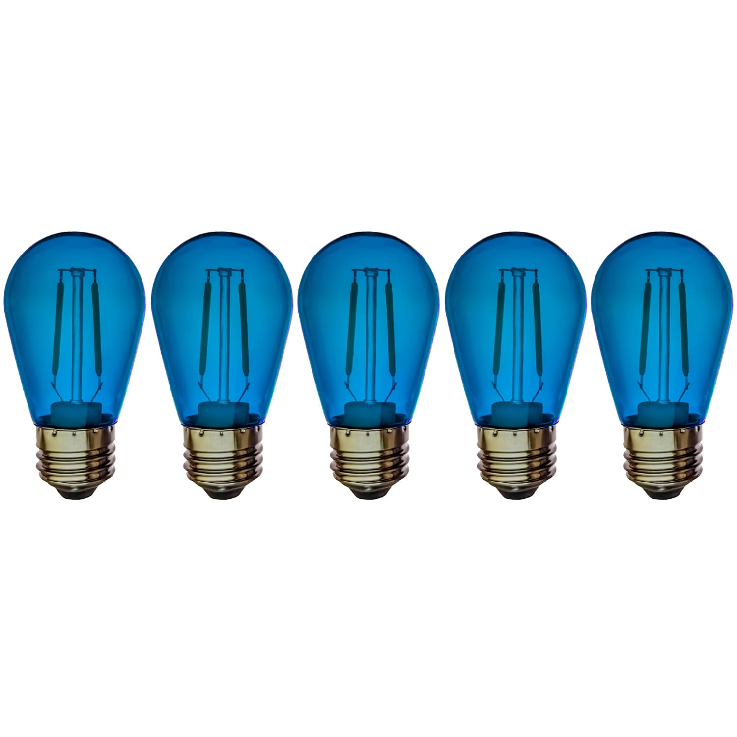 S14 BLUE colored LED filament Plastic bulbs Box of 5 - Walmart.com
