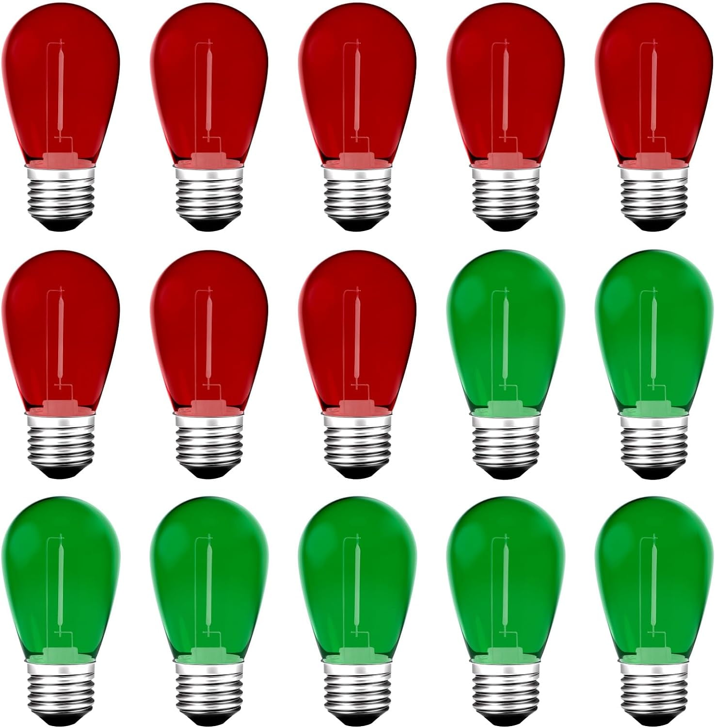 S14 Colored LED String Light Bulbs,1 Watt Plastic Shatterproof ...