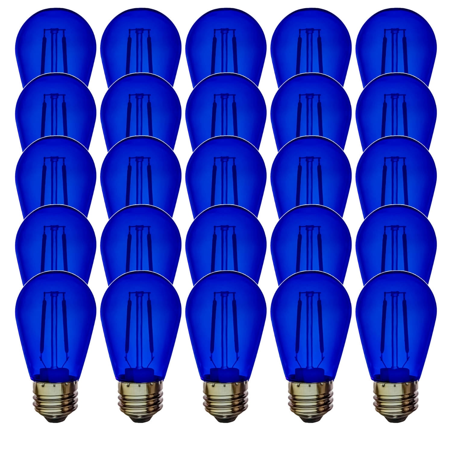 S14 DARK BLUE colored LED filament Plastic bulbs Box of 25 - Walmart.com