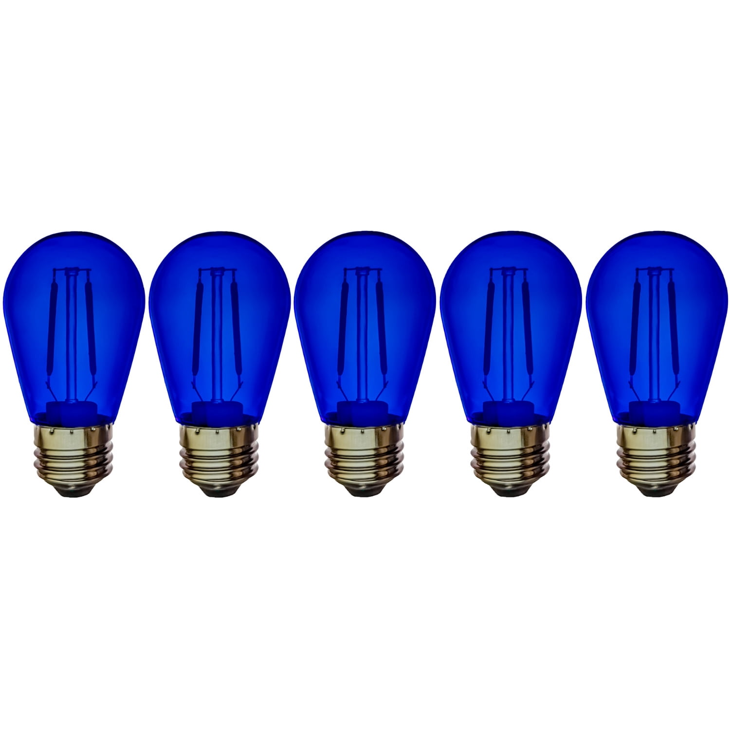 S14 DARK BLUE colored LED filament Plastic bulbs Box of 5 - Walmart.com