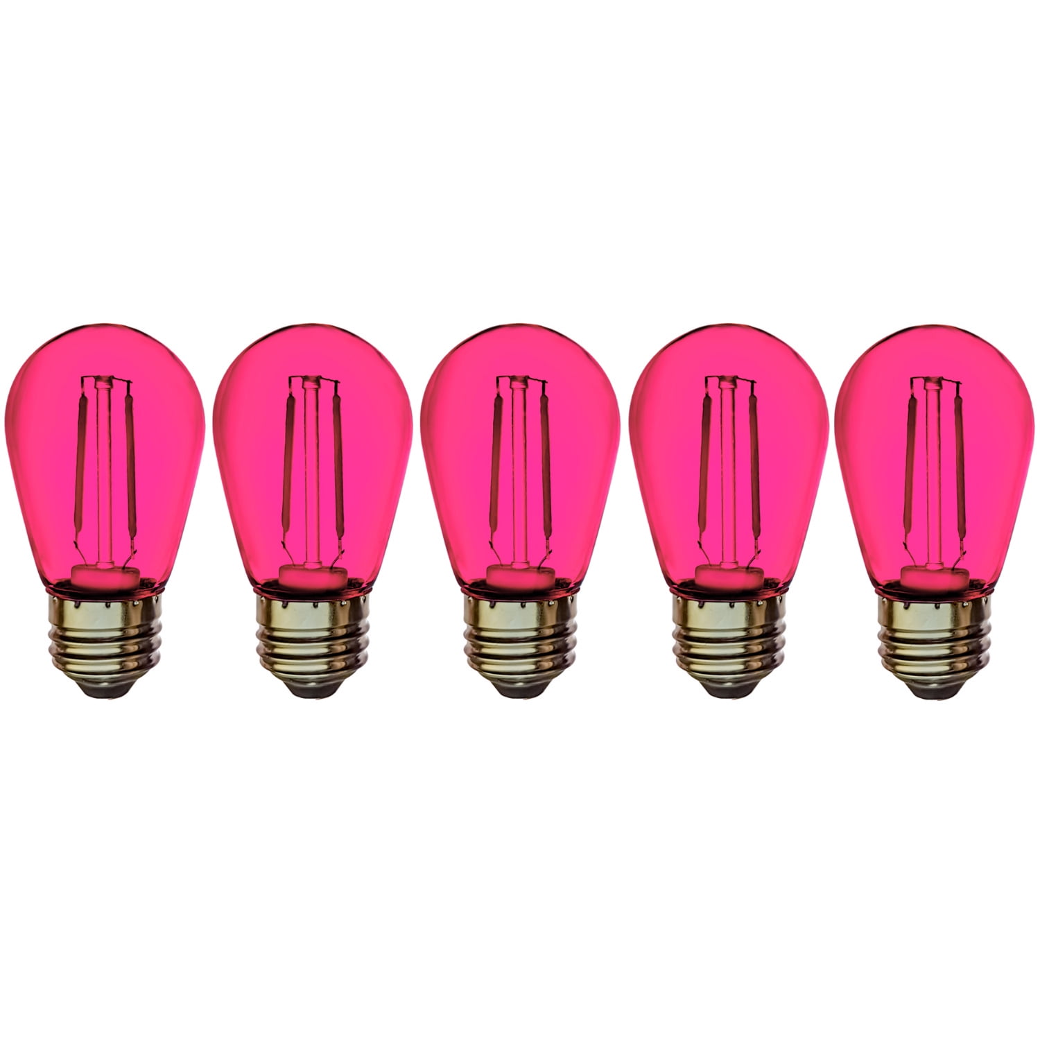 S14 PINK colored LED filament Plastic bulbs Box of 5 - Walmart.com