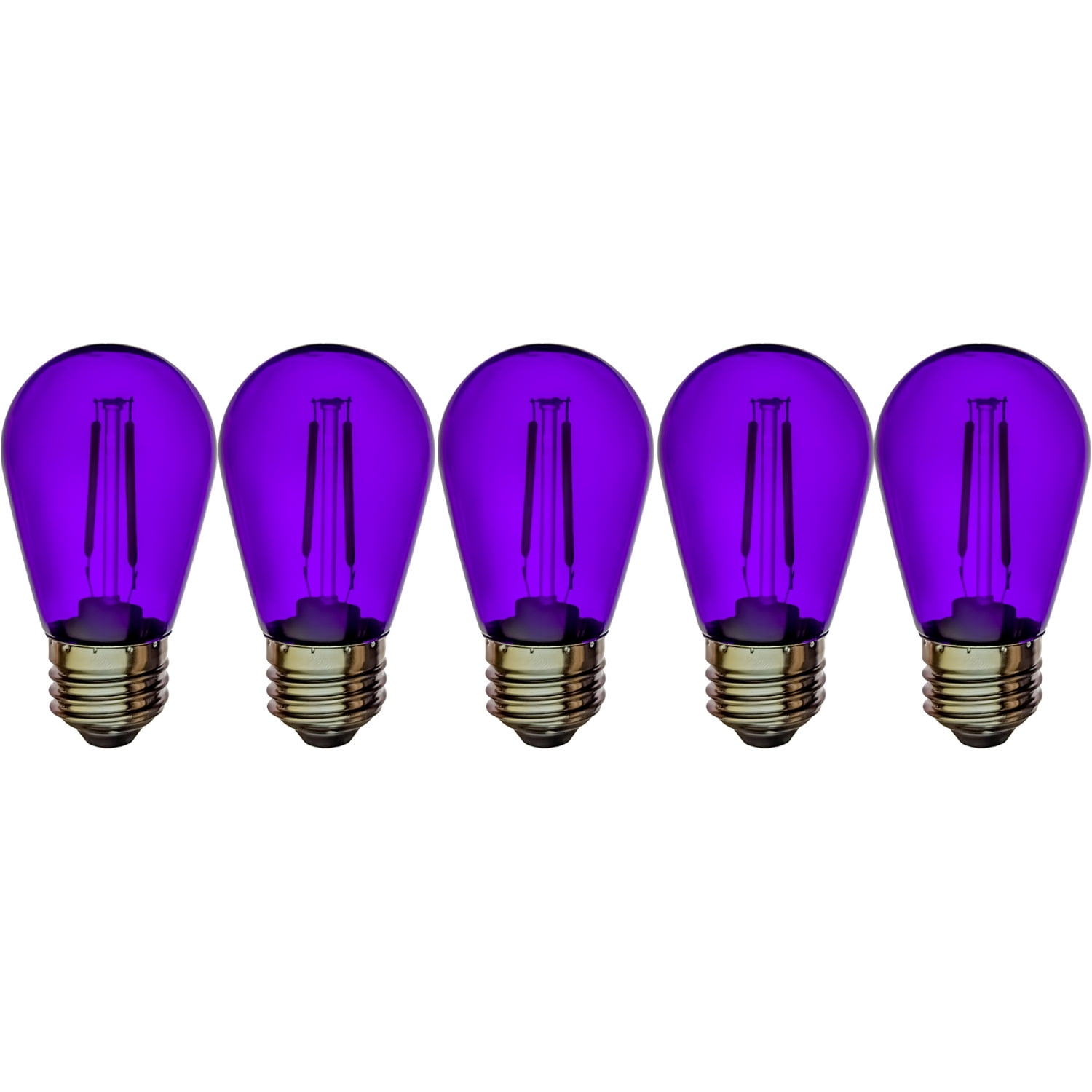 S14 PURPLE colored LED filament Plastic bulbs Box of 5 - Walmart.com